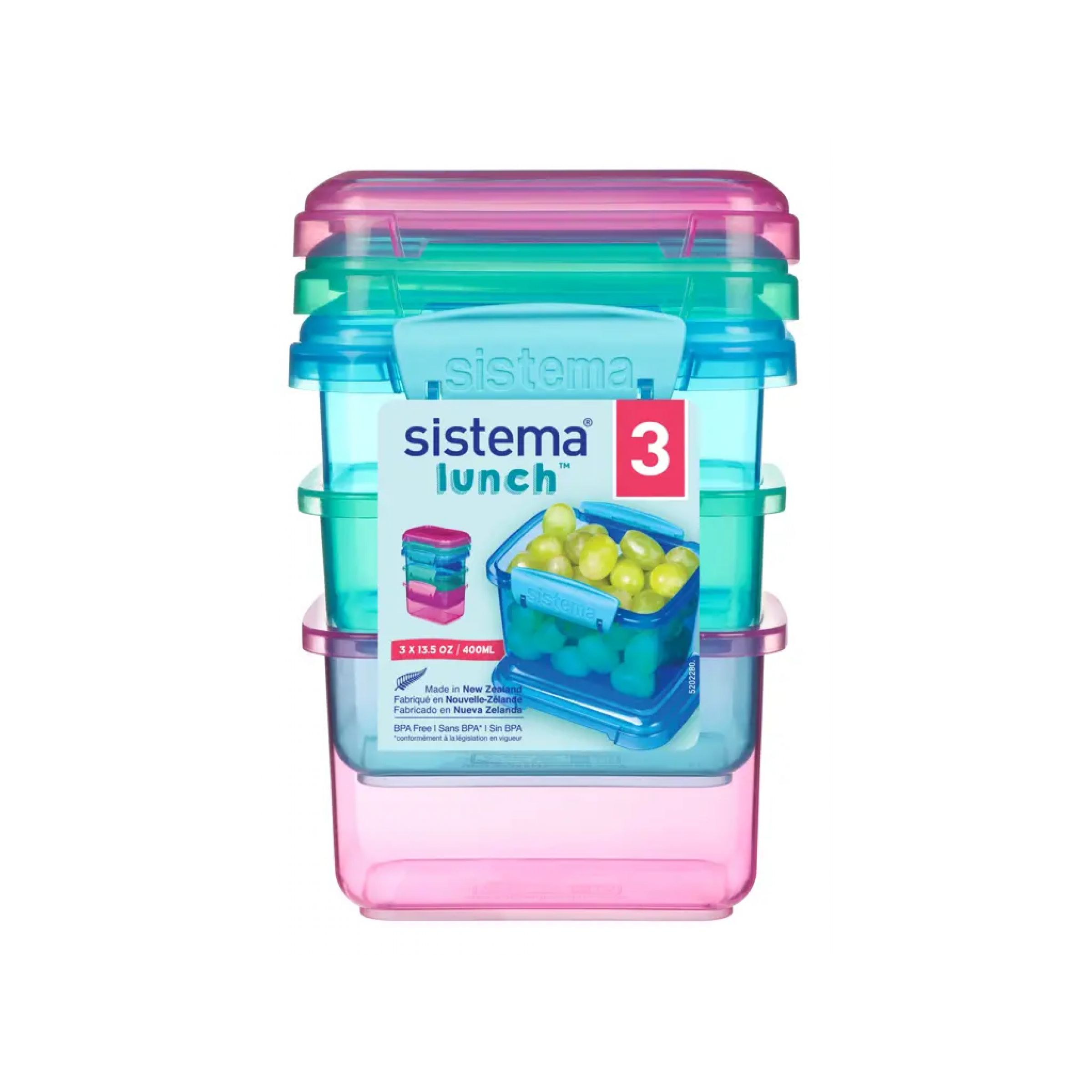 Køb Sistema Pack 400ml X 3 Lunch Coloured - Opbevaring
